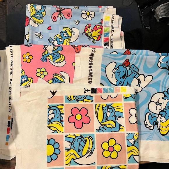 The Smurfs | Other | 8 Pc Smurfette Jersey Knit Fabric Swatch Set ...